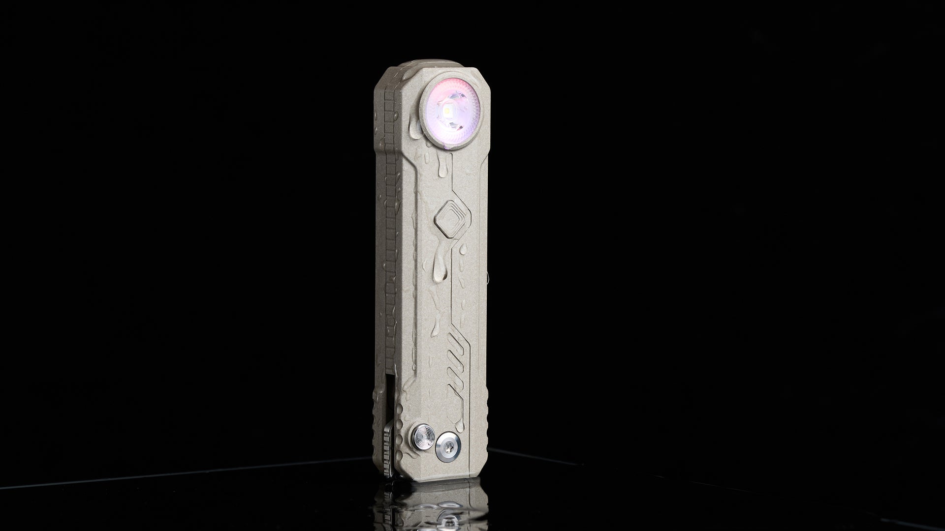 OKNIFE LK Folding Knife with Flashlight, 2-in-1 Button Lock Pocket ...